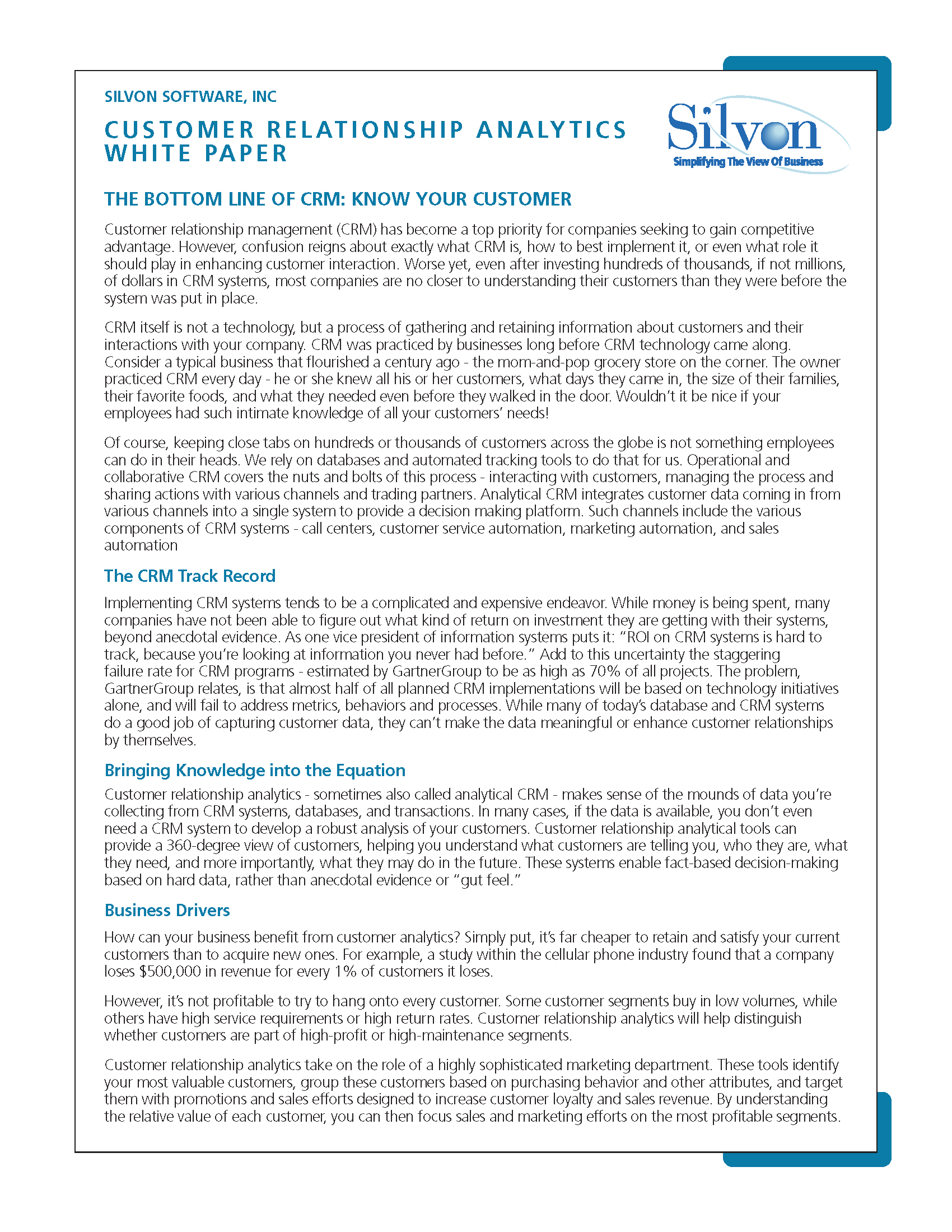 Business Intelligence White Papers